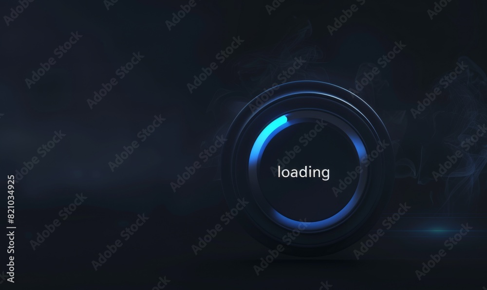 Minimalistic progress bar UI in blue on dark background with high ...
