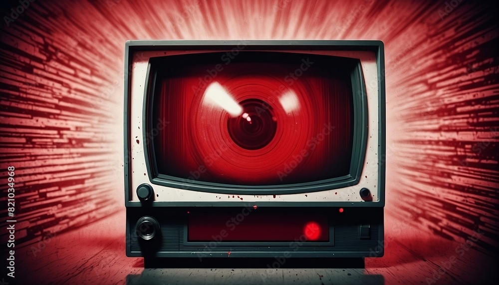 retro cctv or vhs video white noise background texture with red ...