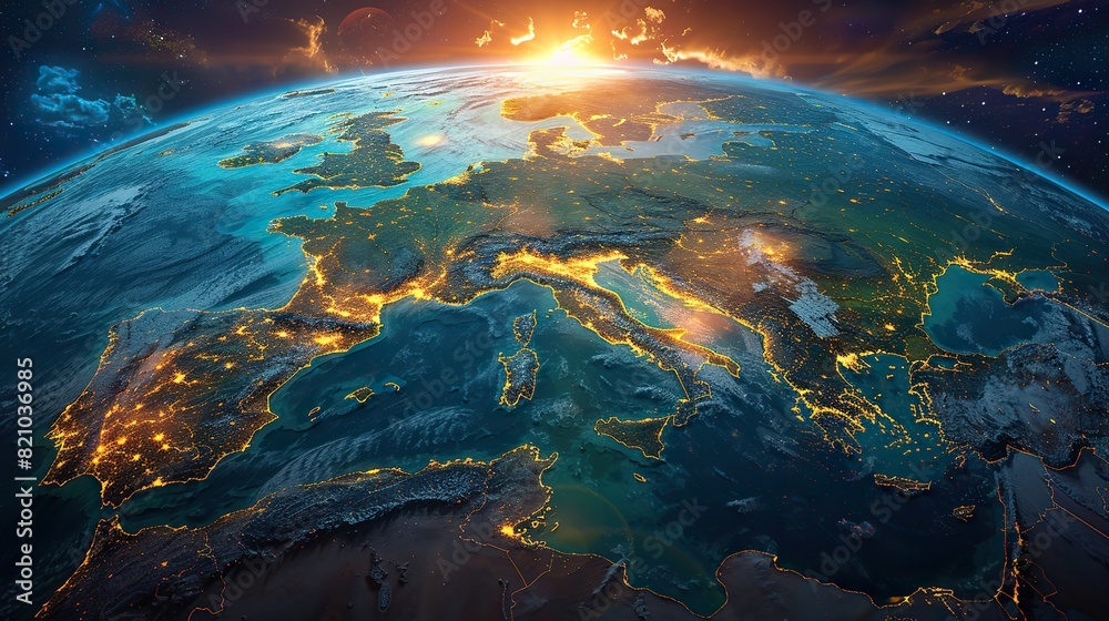 physical map of europe greenland middle east and asia with high ...