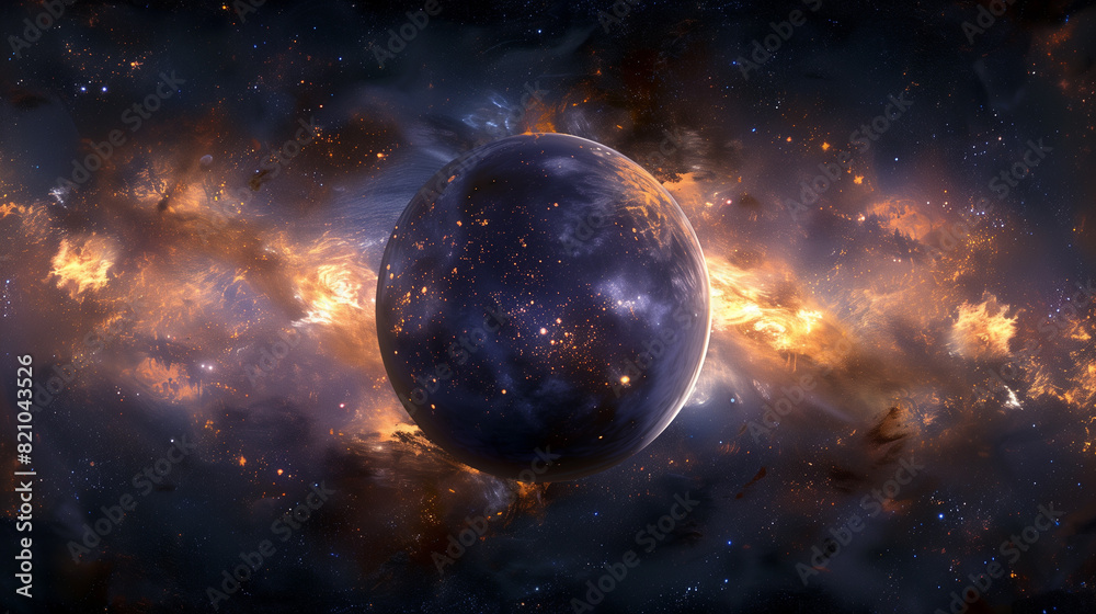 360 degree space background with nebula and stars, equirectangular ...