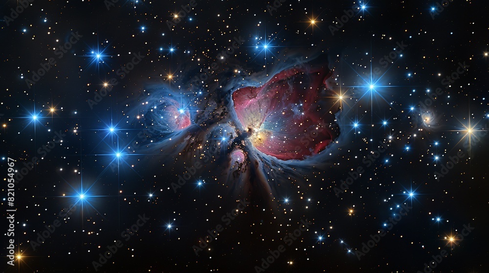 Astronomy Background, Bright star cluster in the constellation Orion ...