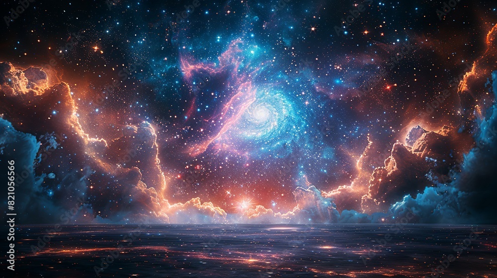 Astronomy Background, Stage with a cosmic theme featuring stars and ...