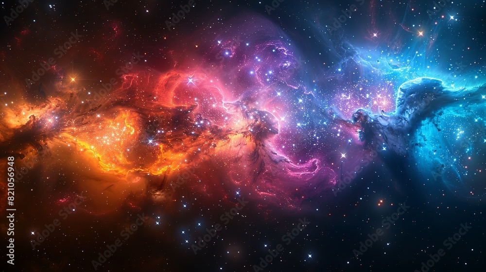 Astronomy Background, Stunning view of a galaxy with colorful gas ...
