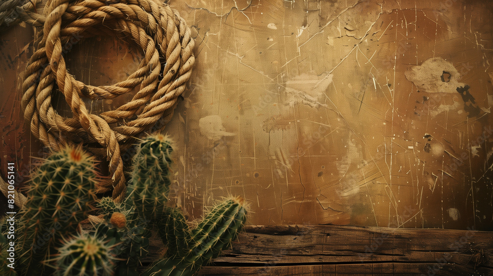 A textural antique background with an old Wild West theme or desert ...