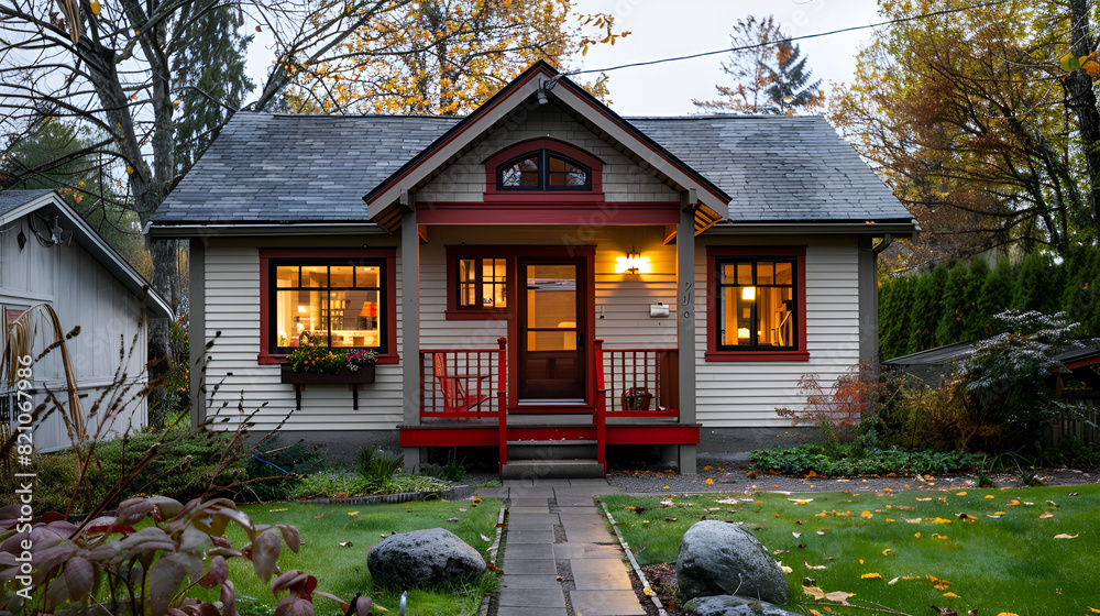 House with a personal plot. Fragment of a wooden house and its ...