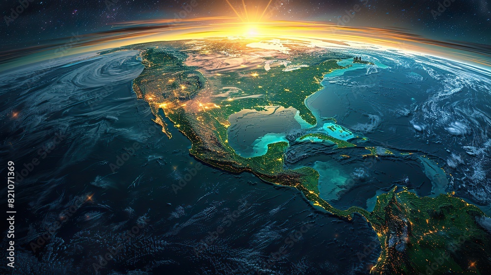 physical map of america north central and south with high resolution ...