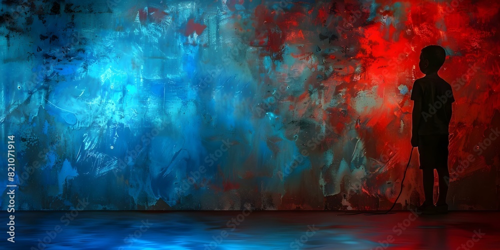 Child in oppressive world where individuality is suppressed and ...