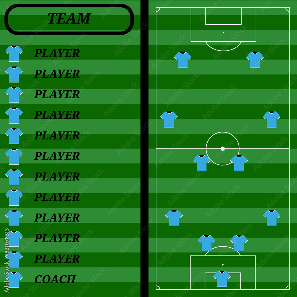 Special soccer presentation, alignment with soccer field Stock ...