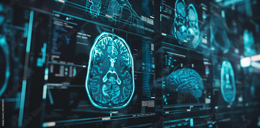 AI-powered diagnostic system visualizing complex medical imaging and ...