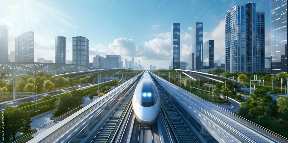 High-speed train network interface, visualizing the seamless ...