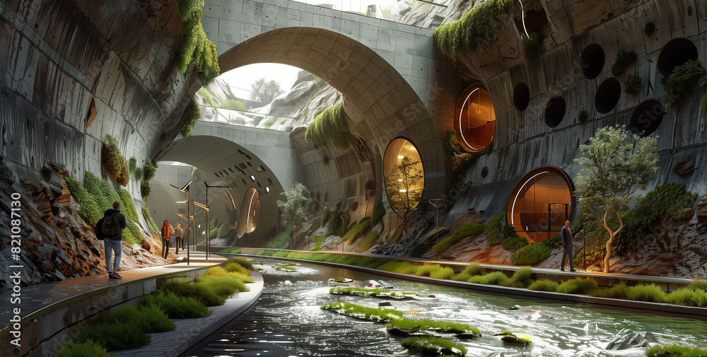 Underground Smart City Powered By Geothermal Energy Illustrating