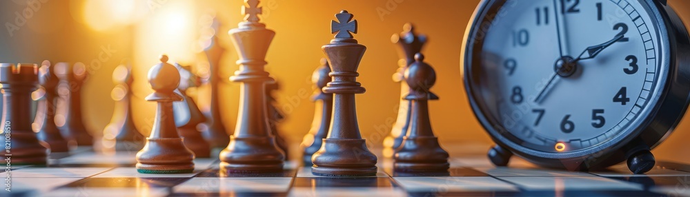 Speed chess game with a timer, emphasizing time management skills in ...