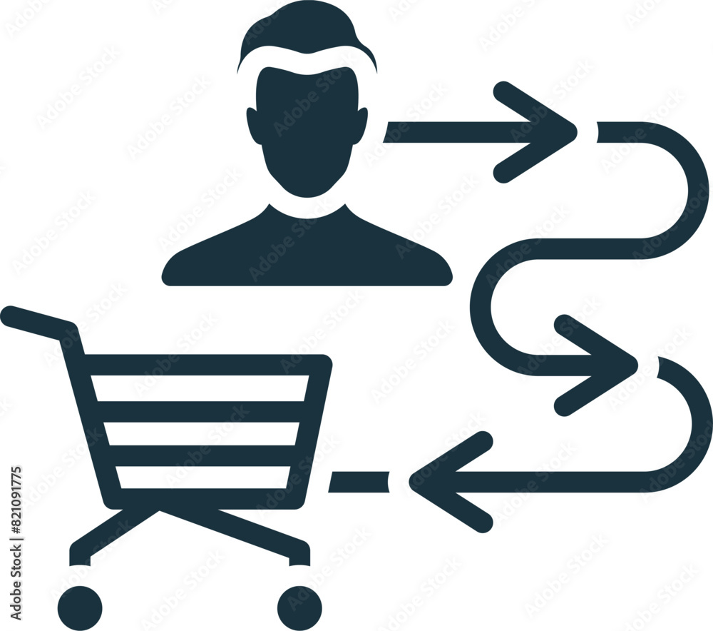 Customer Journey Mapping icon. Monochrome simple User Behavior icon for ...