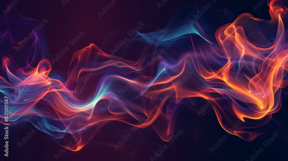 neon magenta purple fire flames isolated on black background horizontal ...