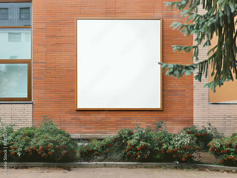 Blank signboard mockup on a school campus bulletin board, display your ...