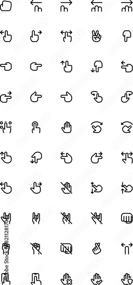Icon set of hand gesture symbols. Use for apps, websites, posters ...