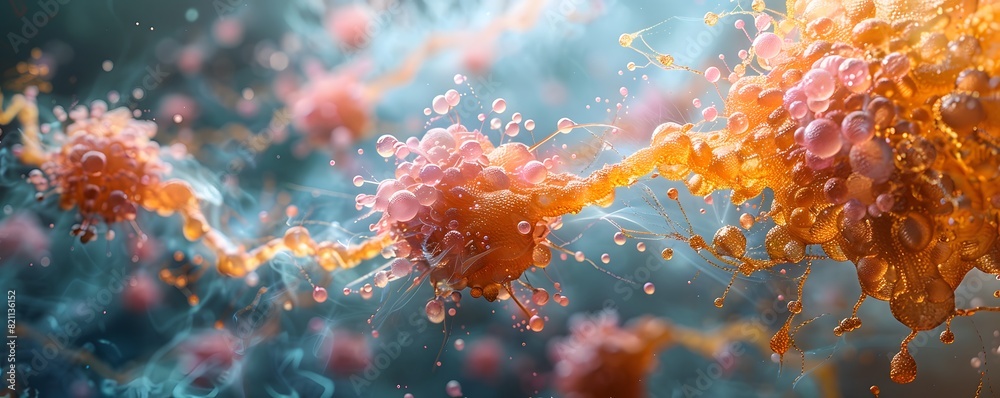 Detailed 3D model showing a drug delivery system releasing medication ...