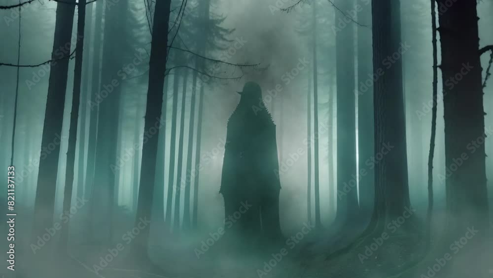 Dark Eerie Forest Ghost Shifting in the Fog 4K Loop features an A.I ...