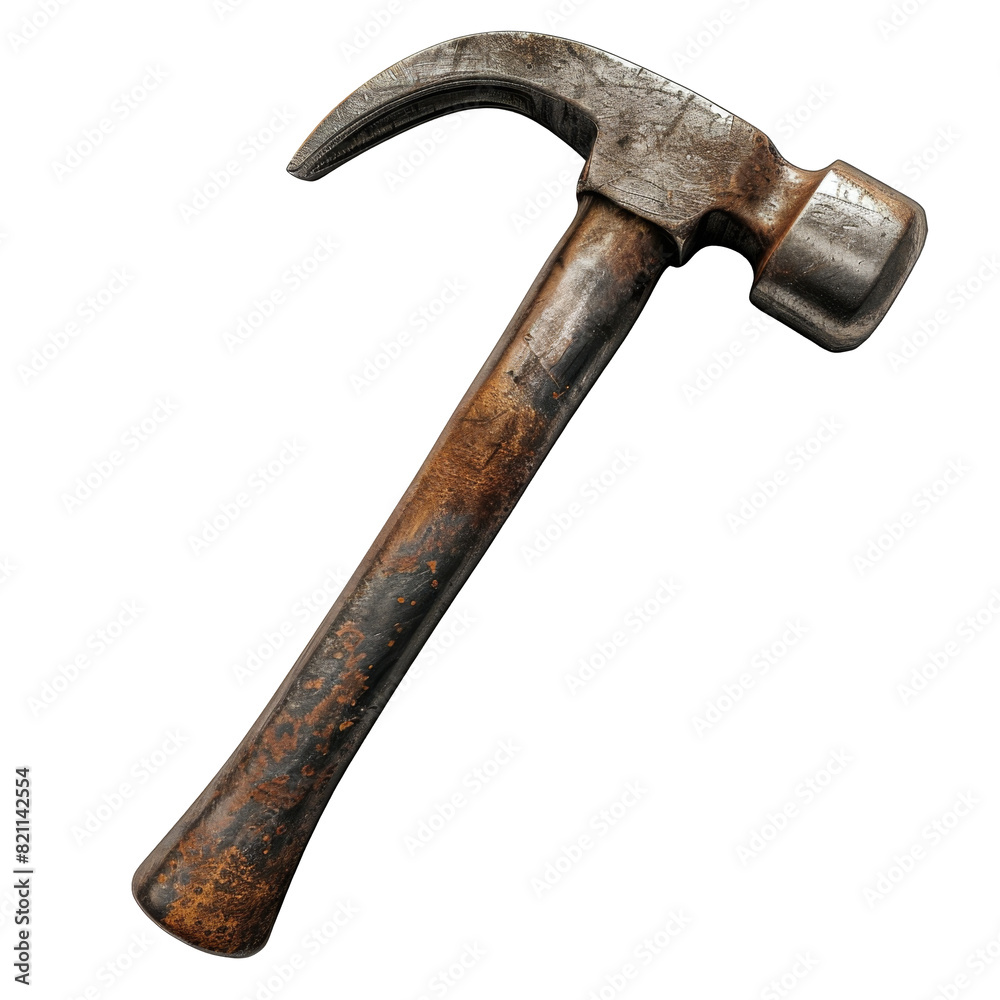 Rusty Vintage Hammer on Transparent Background - Old-Fashioned Claw ...
