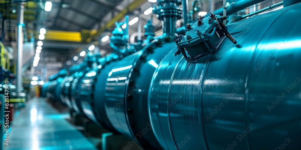 Converting Organic Waste to Energy: Biogas Pipes in Factory from Anaerobic Digestion Process ...