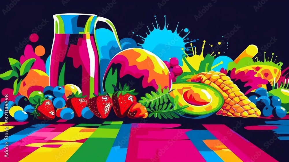 Low protein intake flat design side view theme muscle loss cartoon ...