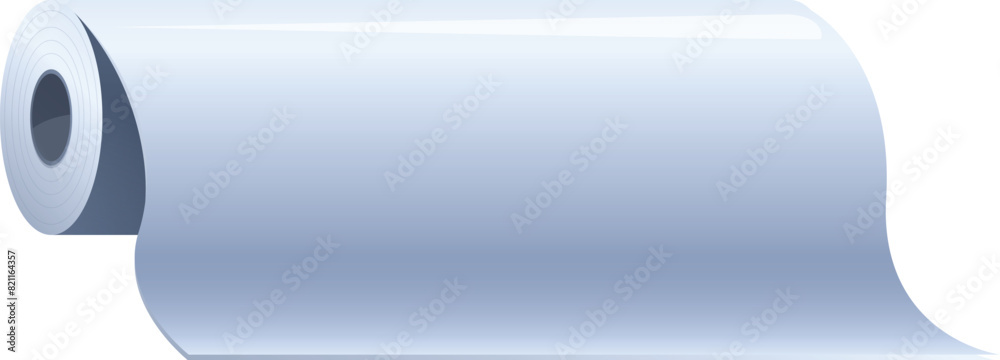 Vector illustration of a clean, white, rolled paper template with ...