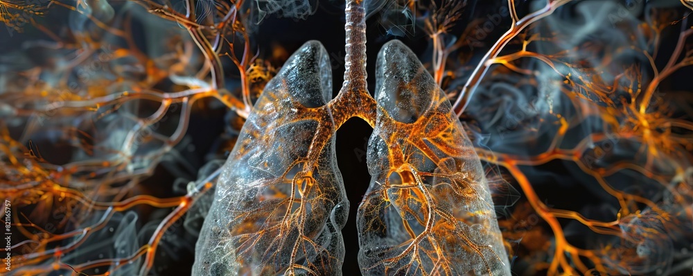 A comprehensive and realistic image of the inner lungs, offering a ...