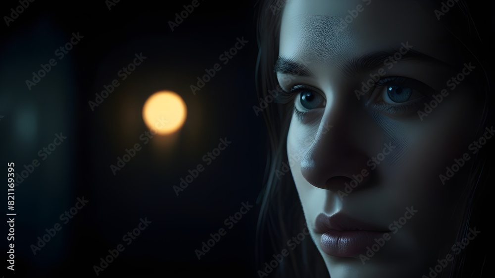 A mysterious gaze pierces through the darkness, revealing secrets ...