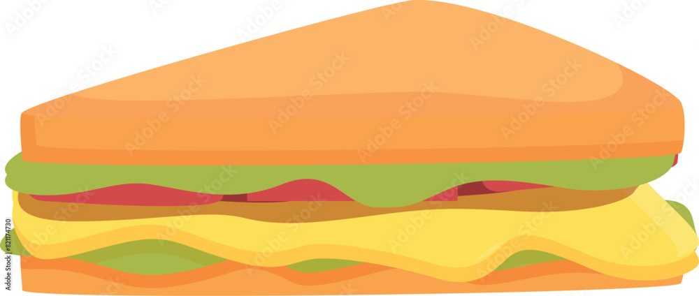 Vector illustration of a classic deli sandwich with bread, cheese ...