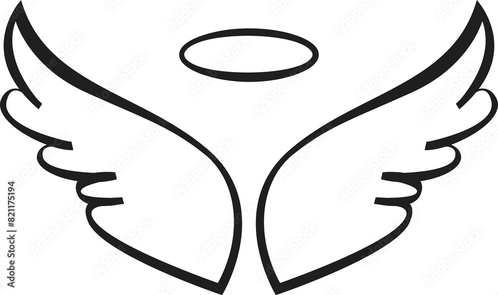 Pair of realistic angle wings isolated on transparent background. Stock ...