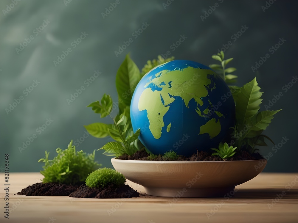 World environment planet earth day with globe, nature and ecosystem ...