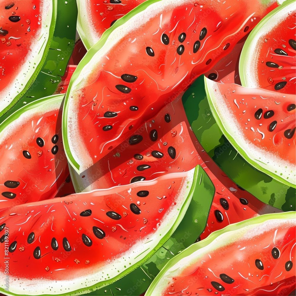 Watermelon colorful summer background with watercolor style. Colorful ...