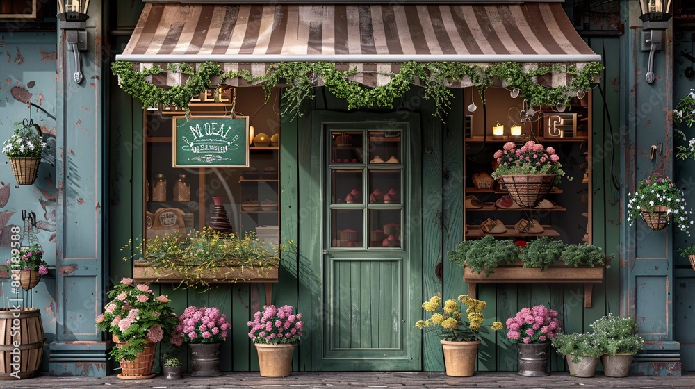 Foto de Charming Rustic Bakery Storefront with Vintage Signage and ...