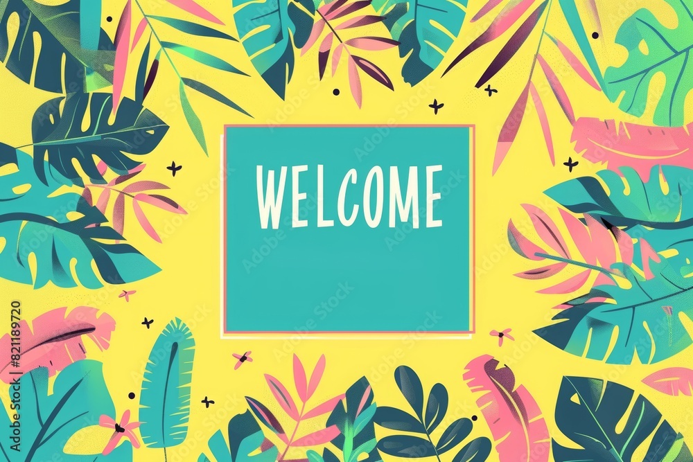 summer leaves and plants background vector presentation. summer ...