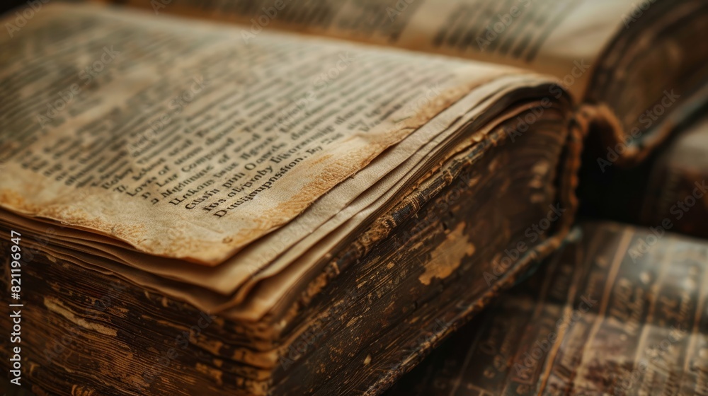 details of the book pages, showing the title and possibly some ...