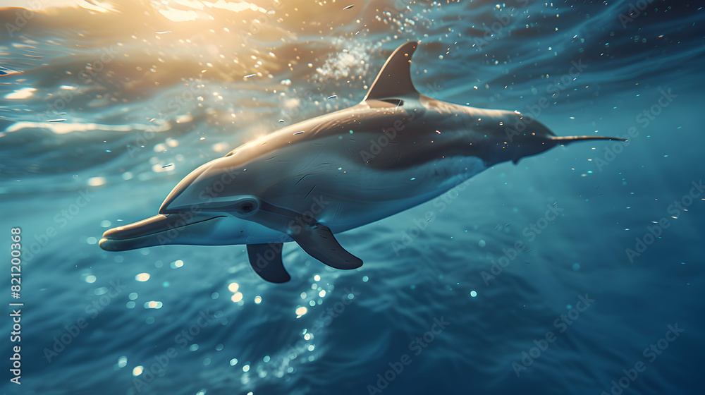 Dolphin hunting fish in the ocean: showcasing intelligence and ...