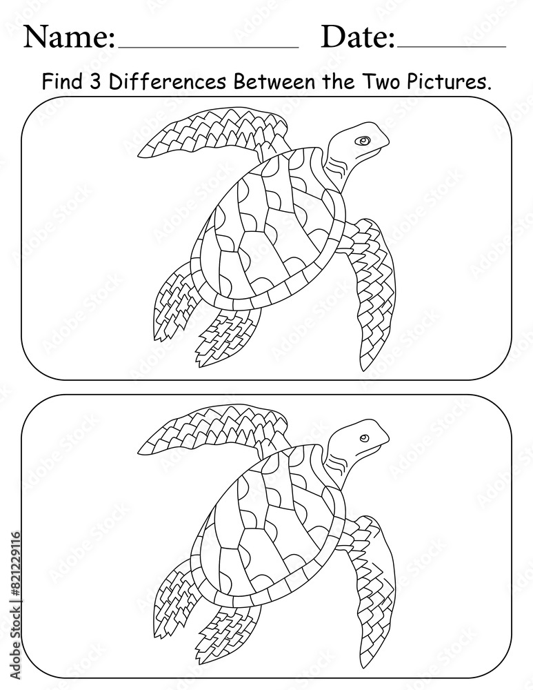Sea Turtle Puzzle. Printable Activity Page for Kids. Educational ...
