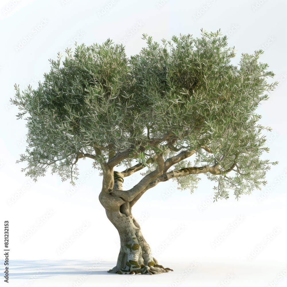 Olea Europaea Tree. Evergreen Plant with Green Leaves, Isolated on ...