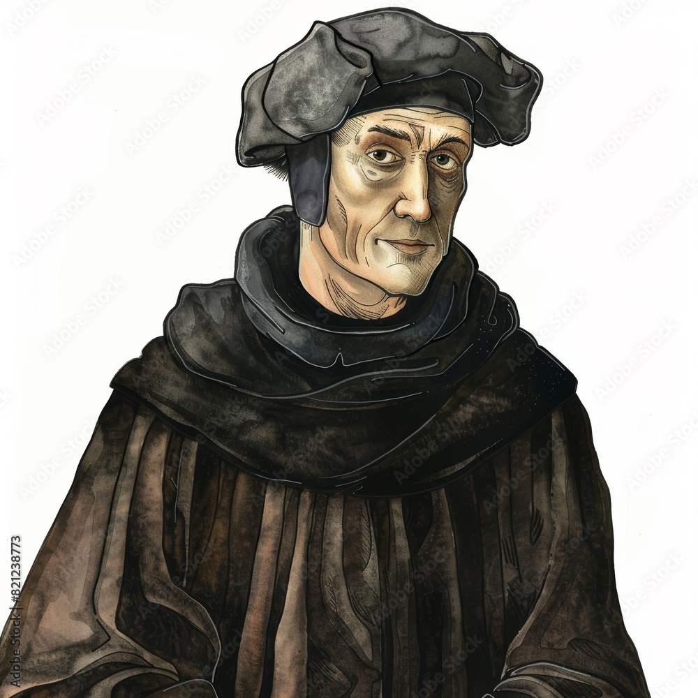 whimsical gothic portrait muted colors 30 year old noble man 1400s clip ...