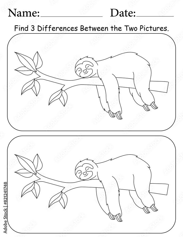 Sloth Puzzle. Printable Activity Page for Kids. Educational Resources ...