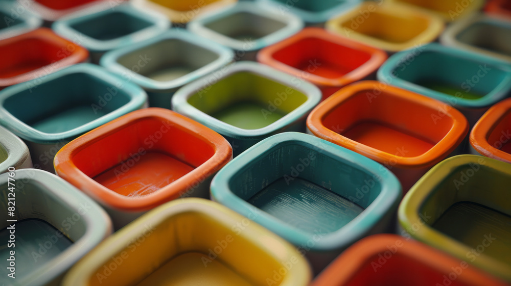 Squares With Rounded Corners Arranged In A Grid With Slight Rotations Adding A Playful Twist