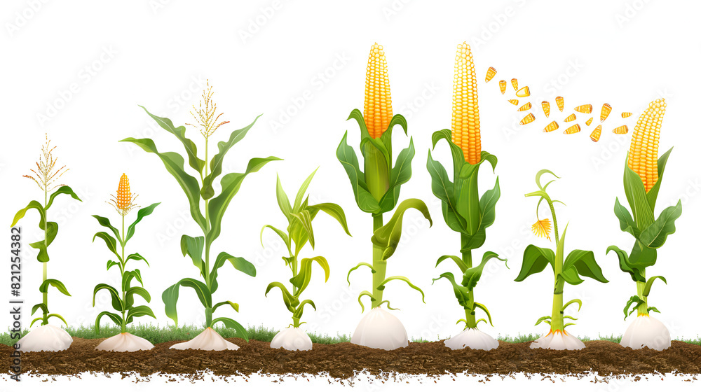 Maize Development Diagram. Stages of growth, Generative AI Stock Photo ...