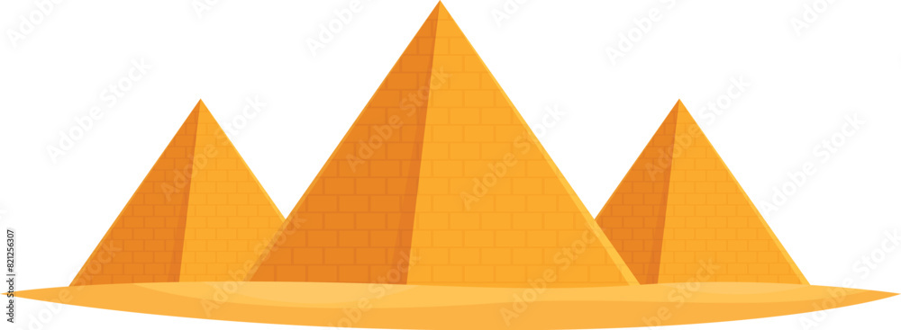 Vibrant vector graphic of the iconic egyptian pyramids on a clean ...