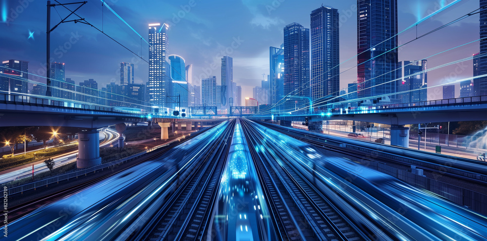 High-speed train network interface, visualizing the seamless ...