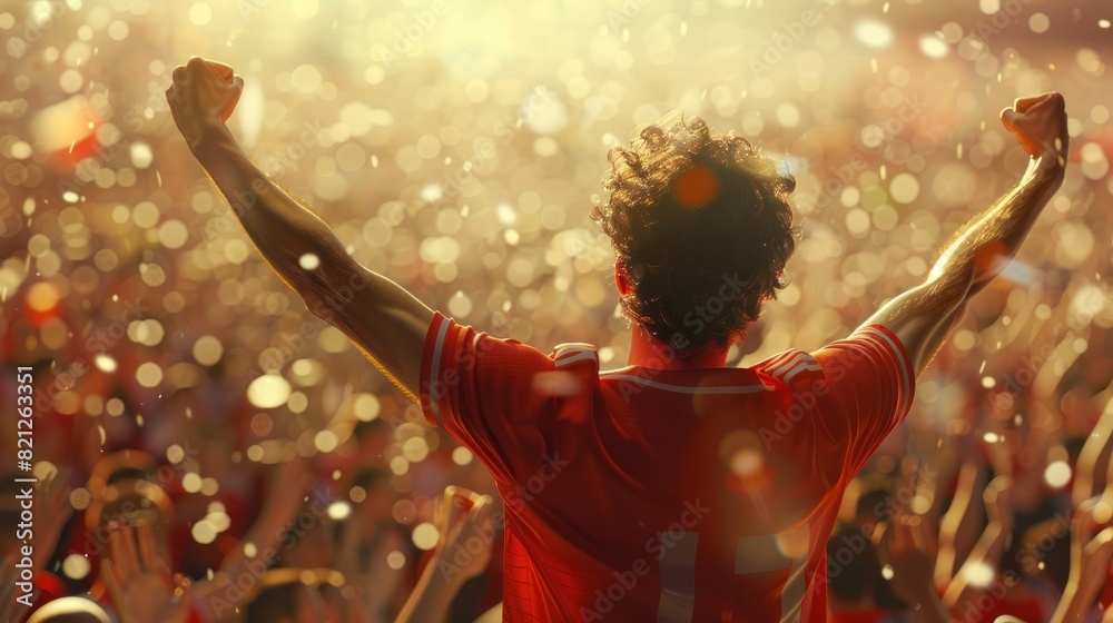 Football, soccer fan support their team and celebrate goal, score ...