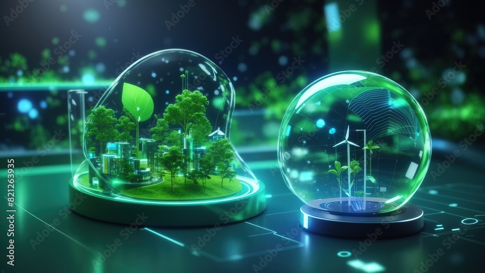 An innovative green tech concept showcasing sustainable technology ...