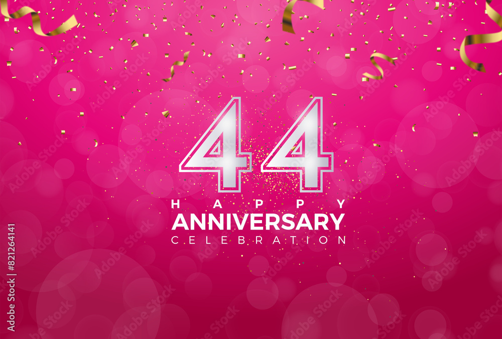 44th Anniversary celebration, 44 Anniversary celebration, Realistic 3d ...