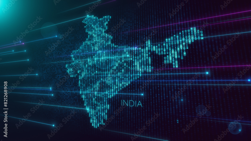 Abstract Futuristic Blue Violet Shiny Perspective Square Hud Particles ...