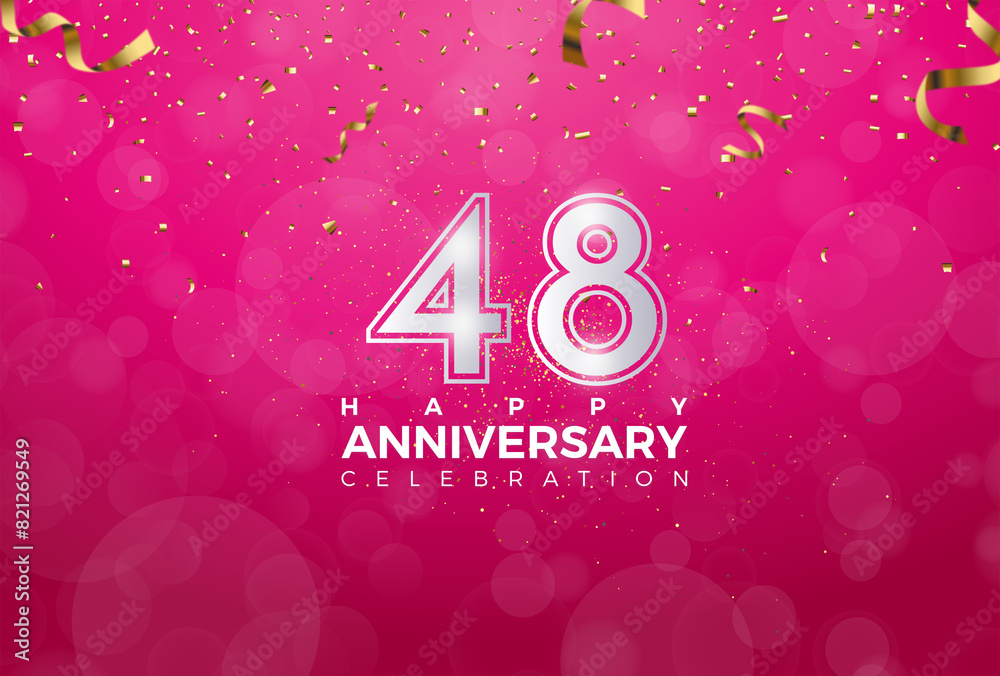 48th Anniversary celebration, 48 Anniversary celebration, Realistic 3d ...