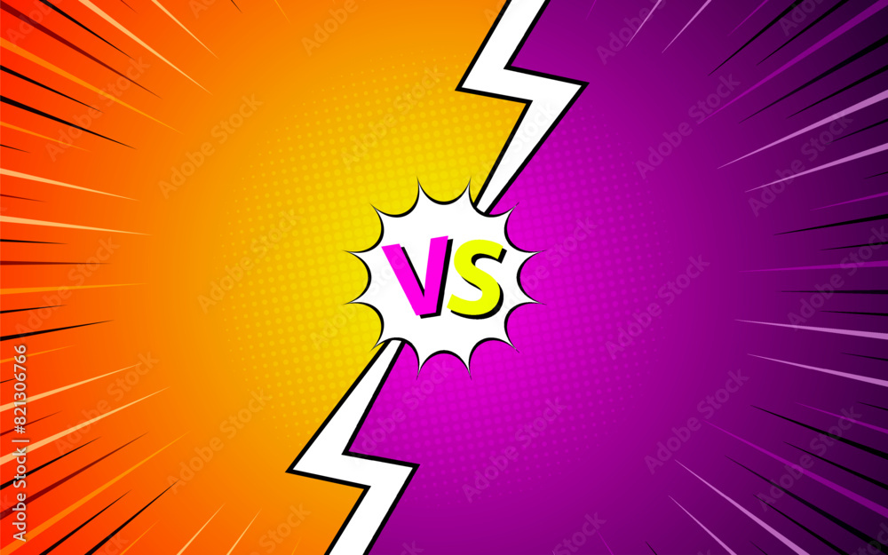 Cartoon comic background fight versus comic book colorful competition ...